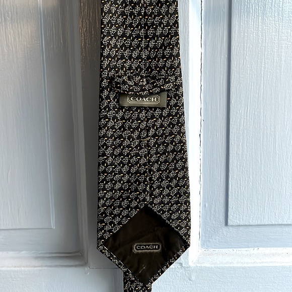 Coach | Accessories | Coach Tie Italian Silk Navy With Flecks Of Gold ...